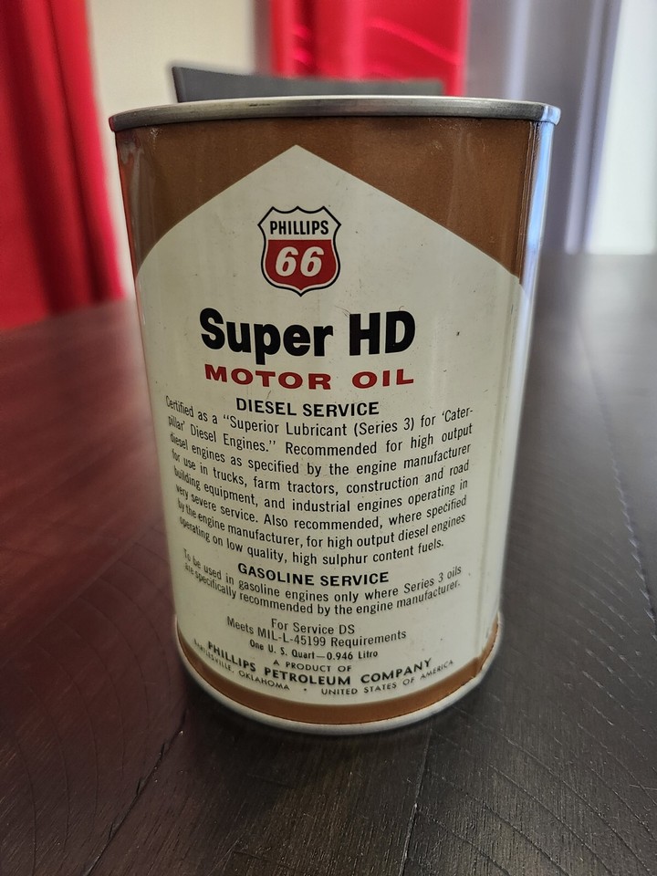Extremely Rare Phillips 66 Super Hd Motor 1 Qt Metal Oil Can | eBay