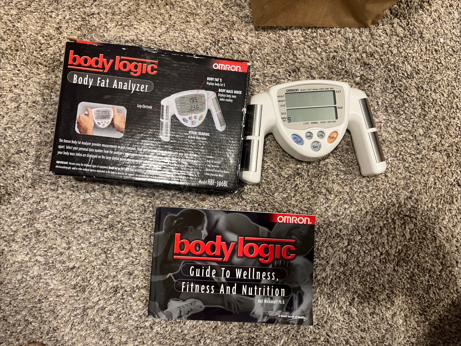 Mint OMRON Body Logic HBF-306BL Handheld Body Fat Analyzer BMI ...