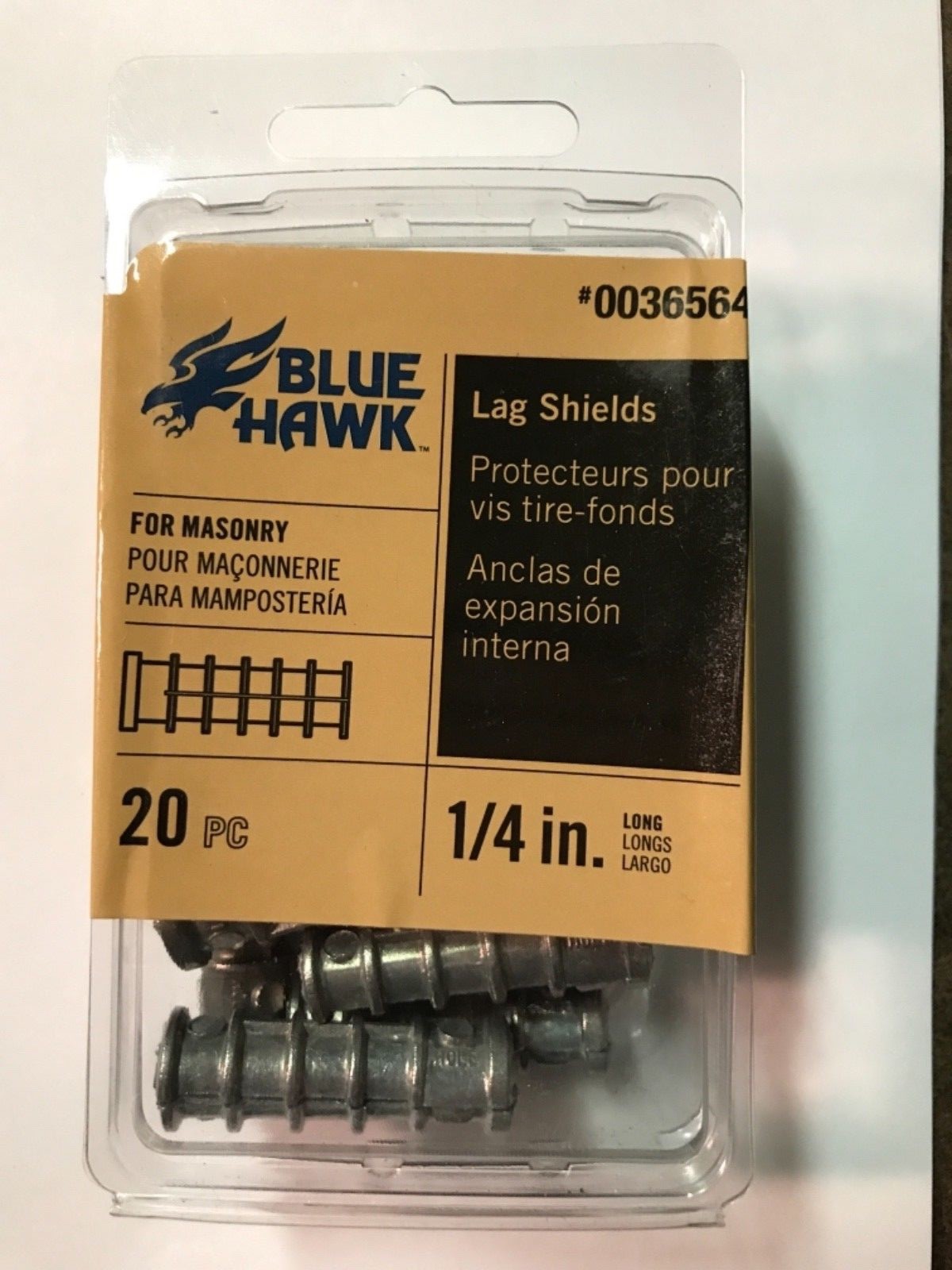 Blue Hawk Lag Shields 1/4" 20-Pack New!!! | eBay