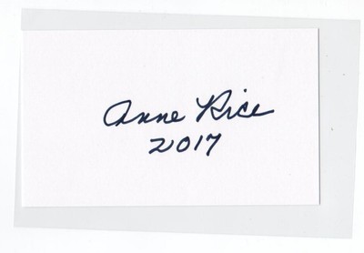 Anne Rice Auto Autograph 5 x 3 Index Card Interview With The Vampire ...