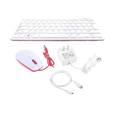 Raspberry PI 400 Keyboard w/ Mouse, HDMI Cable, PSU Personal Computer ...