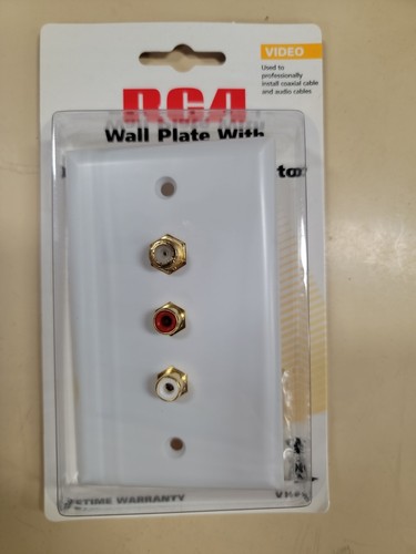 RCA JACK WALL PLATE COMPOSITE STEREO WHITE AUDIO VIDEO | eBay