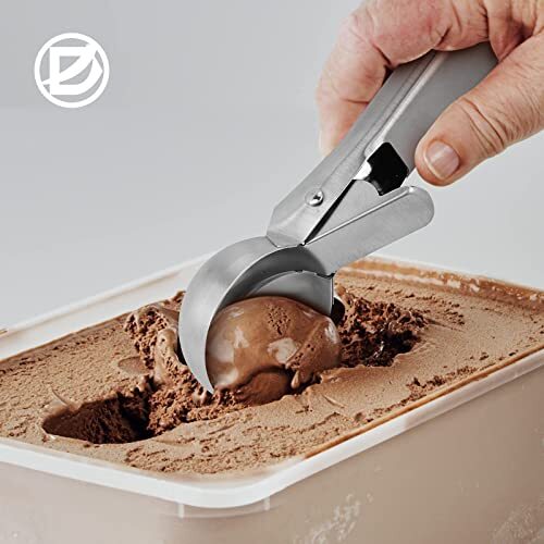 D Ice Cream Scoop Stainless Steel Ice Cream Scooper with Trigger ...
