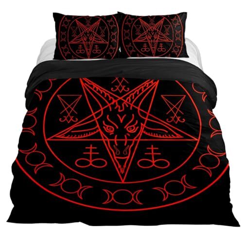 Baphomet and Lucifer Bedding 3 Piece Duvet Cover Set Queen Black02 | eBay
