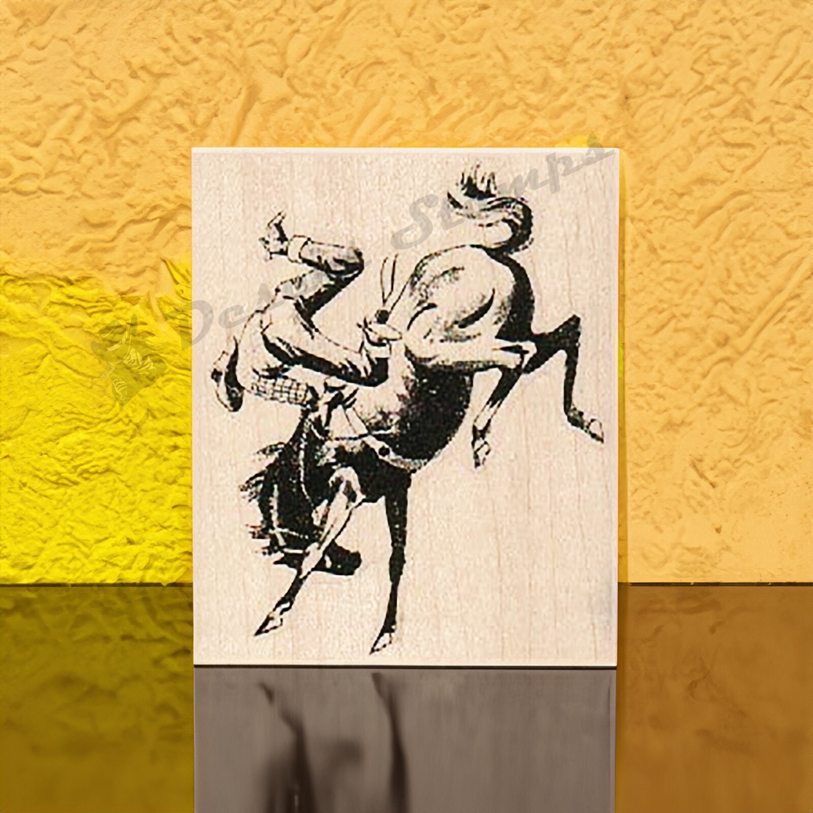 Horse Bucking Cowboy RUBBER STAMP, Cowboy Stamp, Western Stamp, Rodeo ...