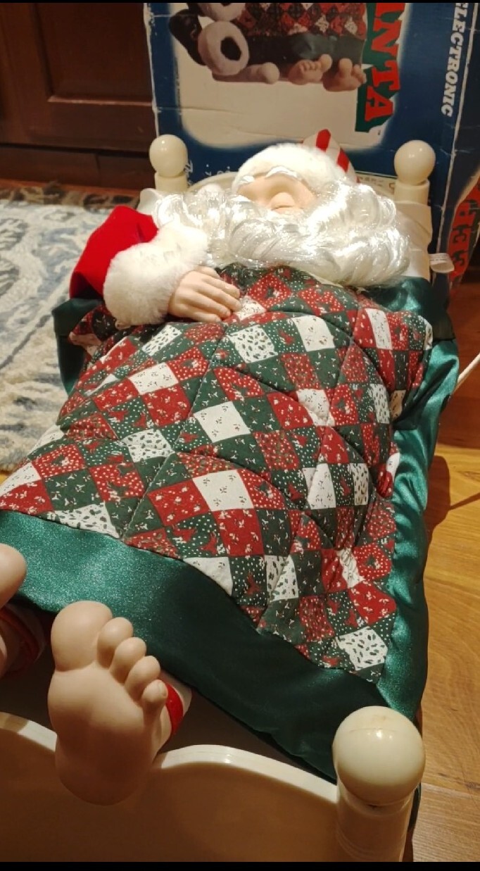 Vintage Telco Motion-ettes SLEEPING SANTA Animated Snoring Whistling in ...