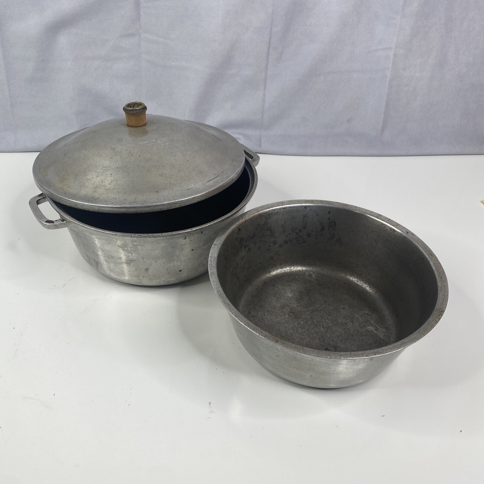 Super Maid Cookware 9” Boiler Pot w/Insert Pan Vintage Aluminum 3 Piece ...