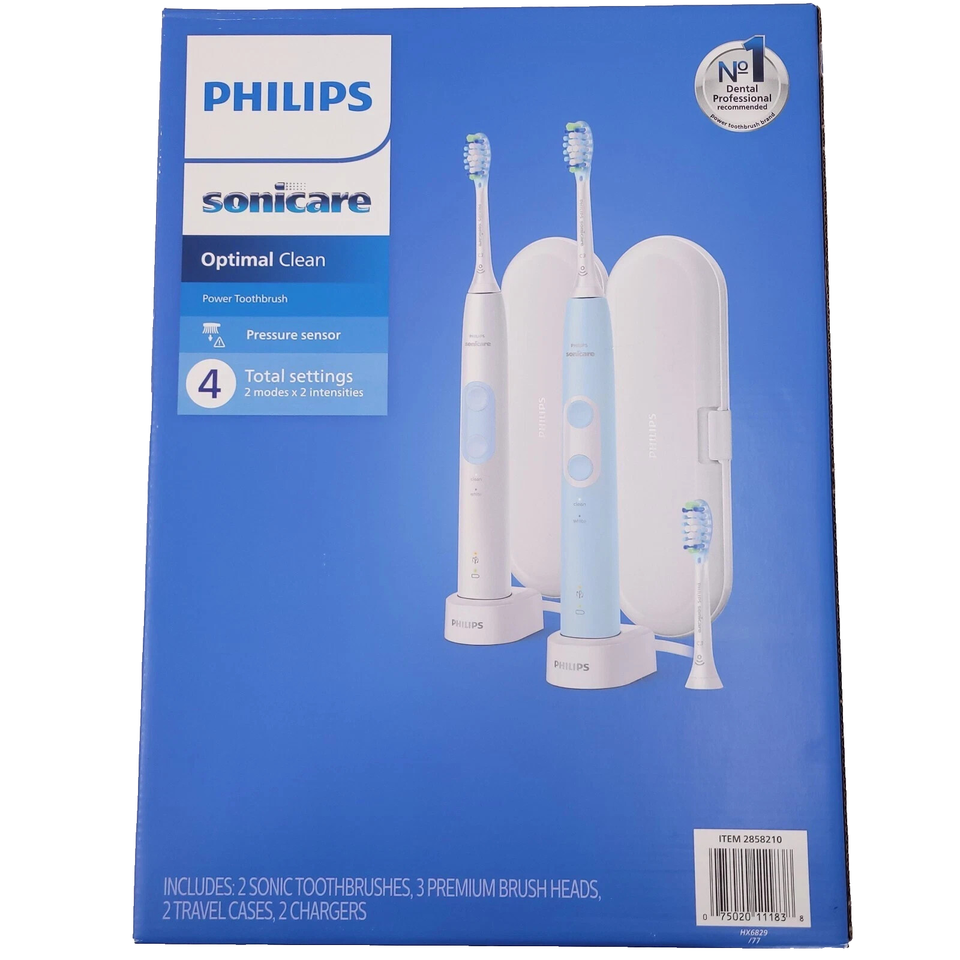 Philips Sonicare Optimal Clean Sonic Power Toothbrush Blue White. Brand ...