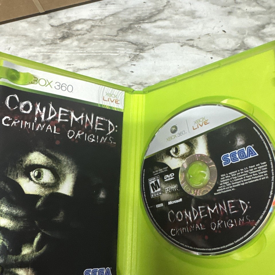 Condemned: Criminal Origins (Microsoft Xbox 360, 2005) Complete CIB ...