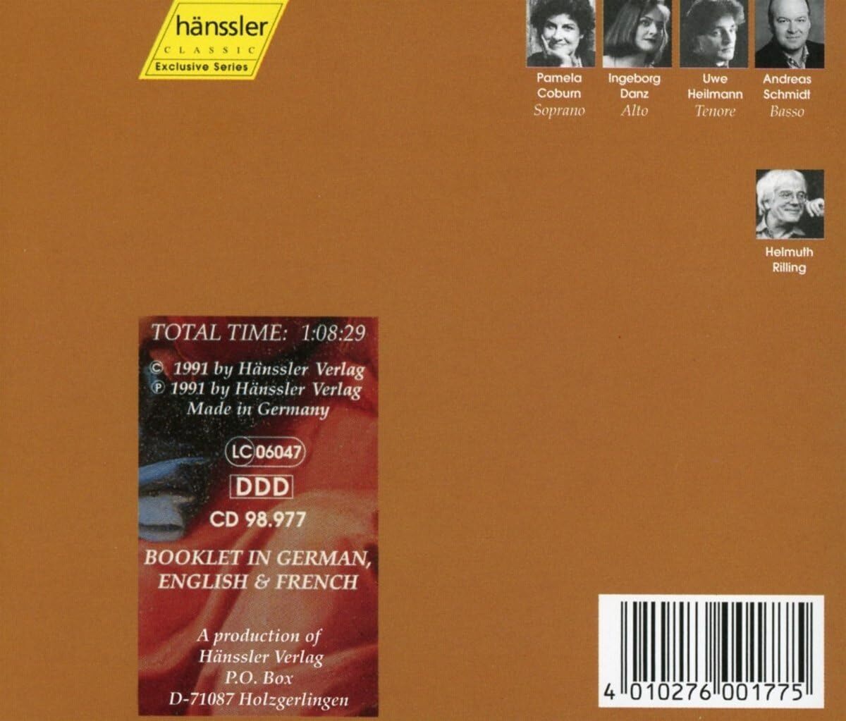 Gachinger Kantorei Stuttgart Seven Last Words (Rilling, Bcs) (CD) Album ...