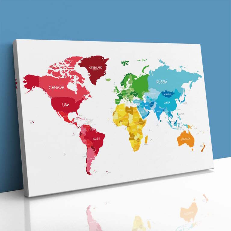 Color World Map Continents