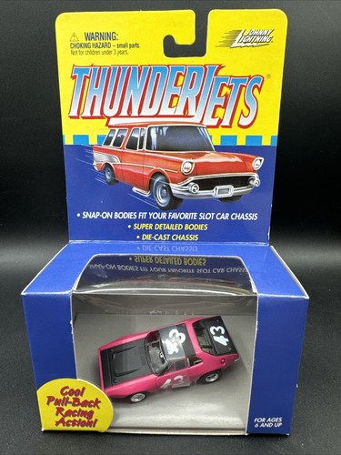 1999 Johnny lightning PINK HEMI CUDA THUNDERJETS Pull Back SLOT CAR ...