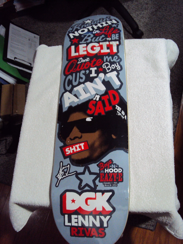DGK /Eazy-E "Boys-N-Hood" Fallen Soldiers Lenny Rivas Sk8 Board Deck 8 ...
