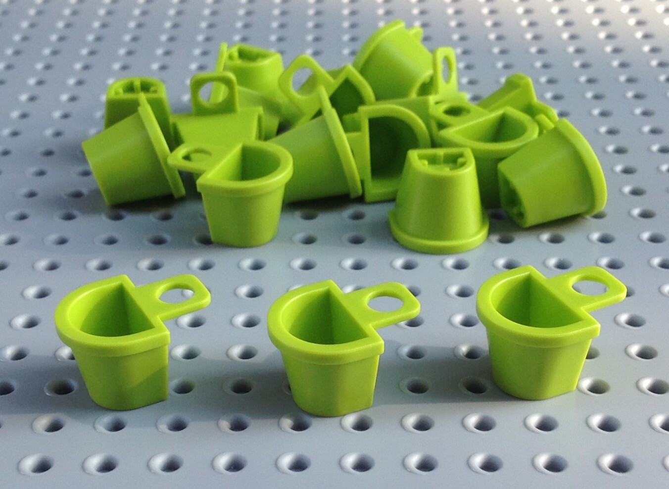Lego Lime Green Container D-Basket (4523) x2 in a set, Minifigure ...