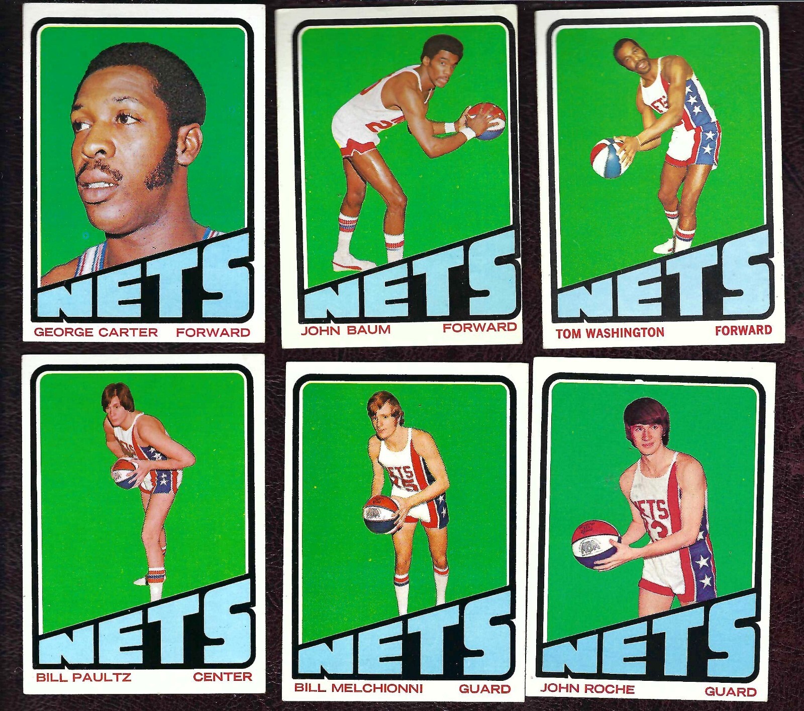 6 Different 1972 Topps Basketball Card Lot, All New York Nets, ABA, EX ...