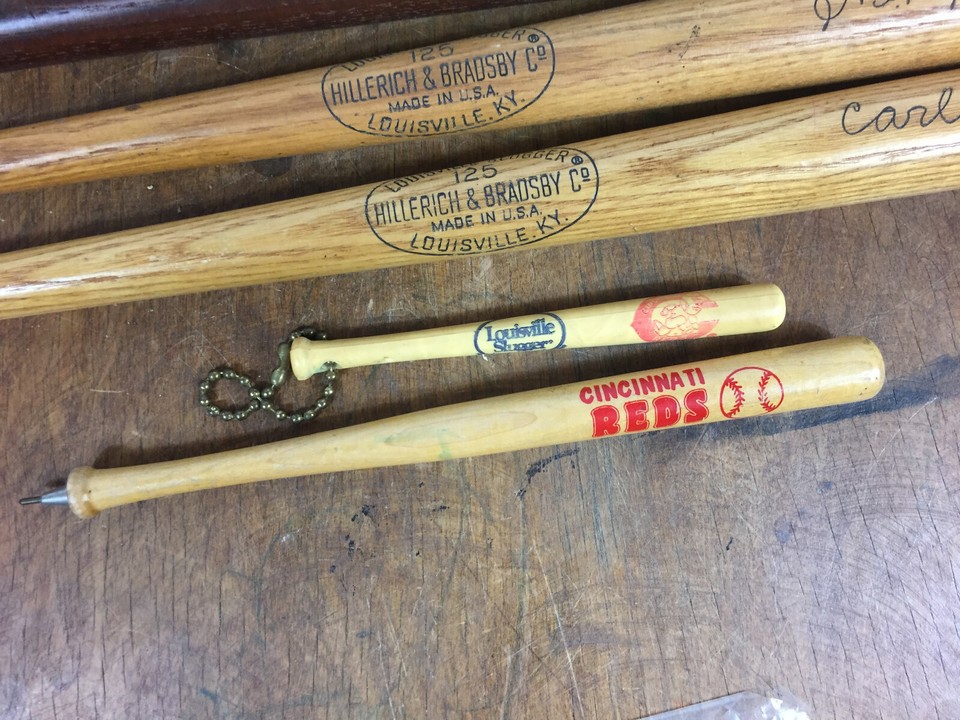 Vintage Mini Baseball Bat Lot Collection Louisville Slugger Reds Hank ...