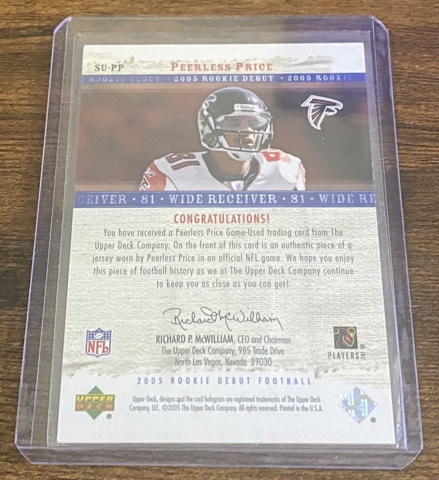 Peerless Price 2005 Upper Deck Rookie Debut Sunday Swatches #SU-PP ...