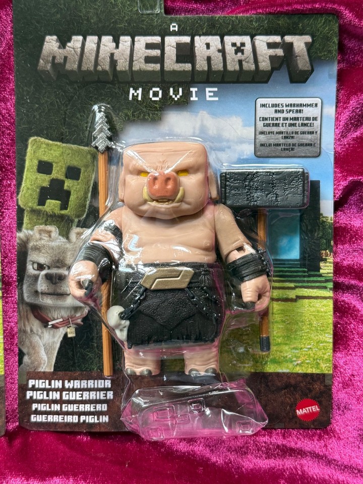 A Minecraft Movie Action Figure Lot: ZOMBIE PIGLIN STEVE DENNIS GARRETT ...