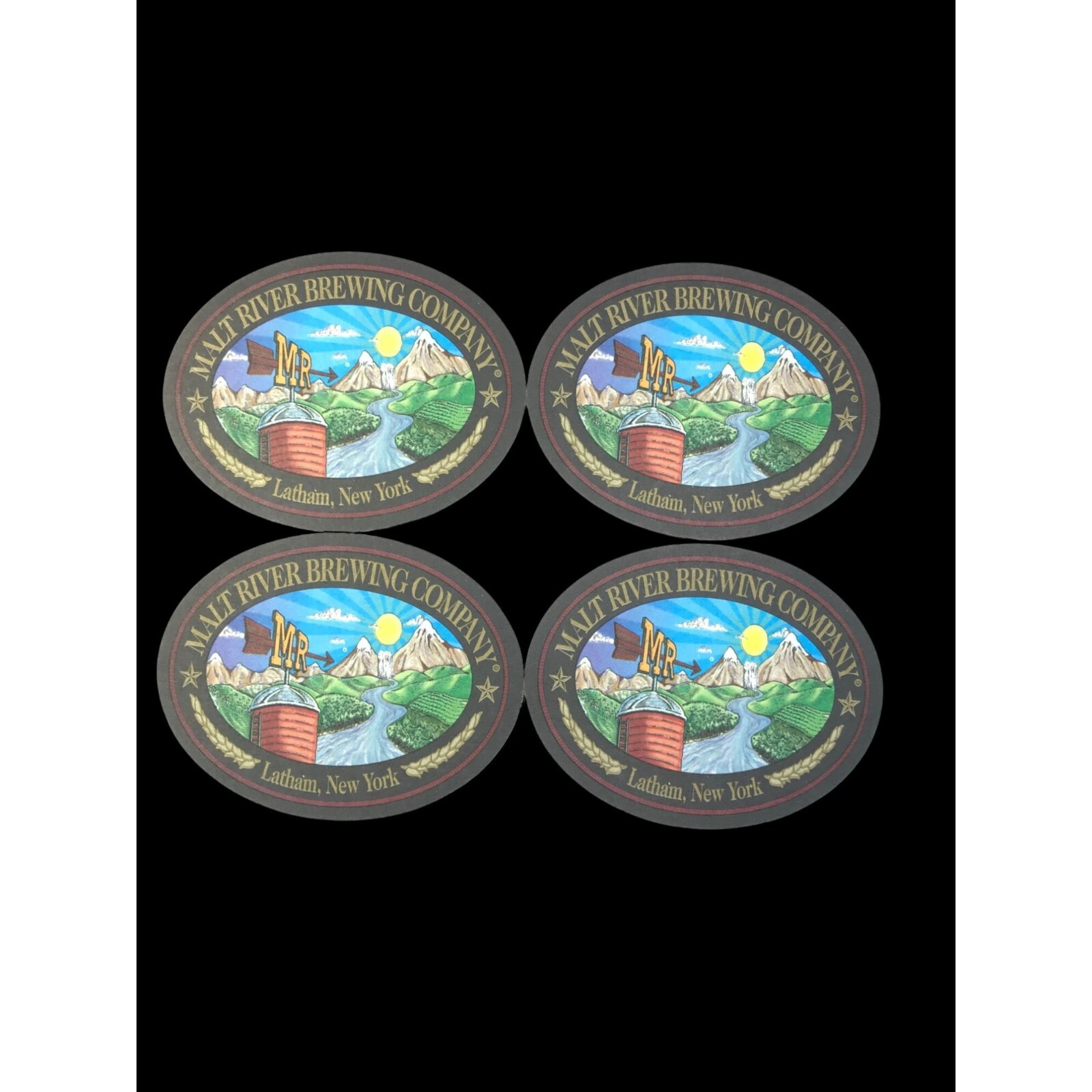 Vintage Malt River Brewing beer coaster set, Latham New York, in beer ...