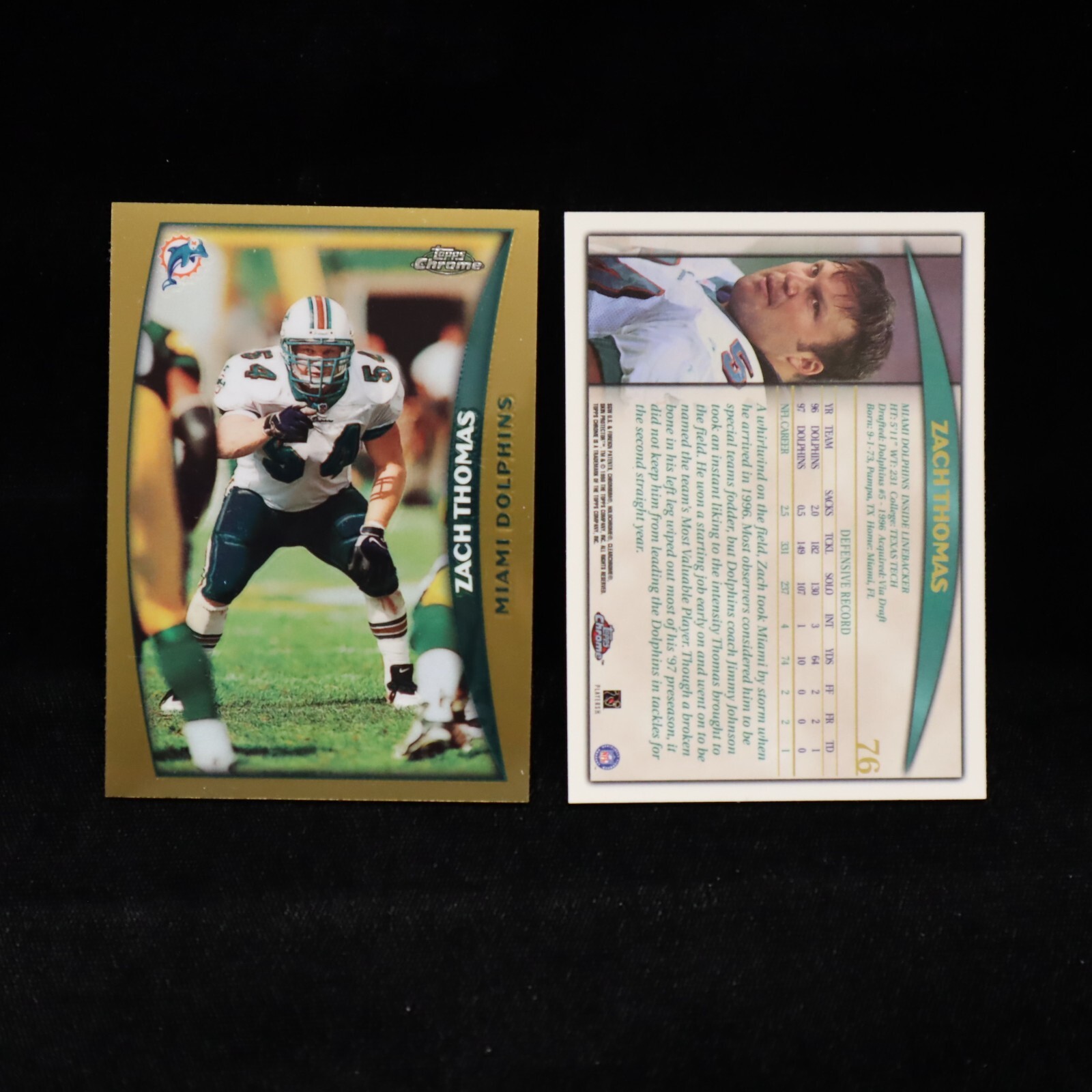 1998 Zach Thomas Miami Dolphins Topps Chrome #76 | eBay