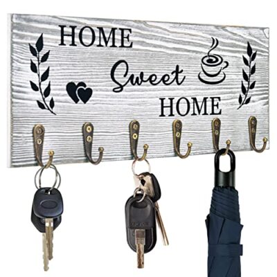 Key Holder for Wall Decorative, Farmhouse Rustic Key Hanger for color 3 ...