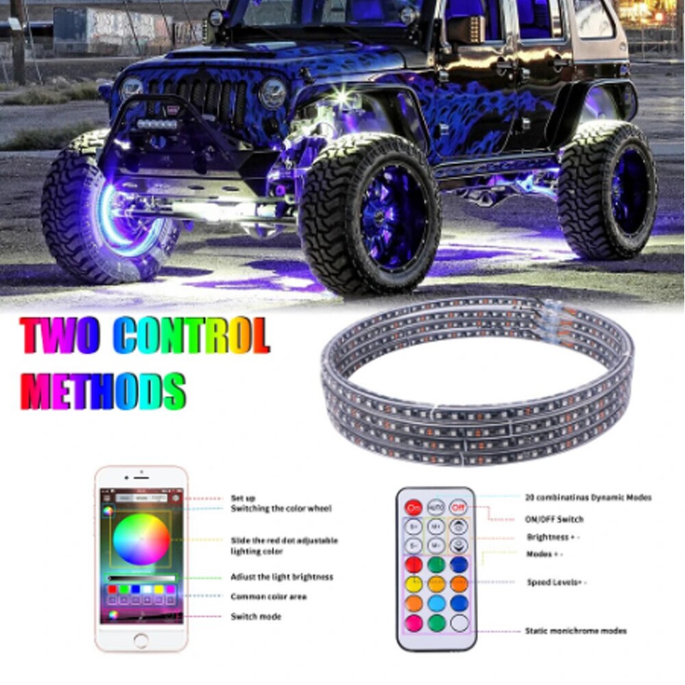 15.5'' RGBW LED Wheel Ring w/Turn Signal&Tail Light For Dodge Charger ...