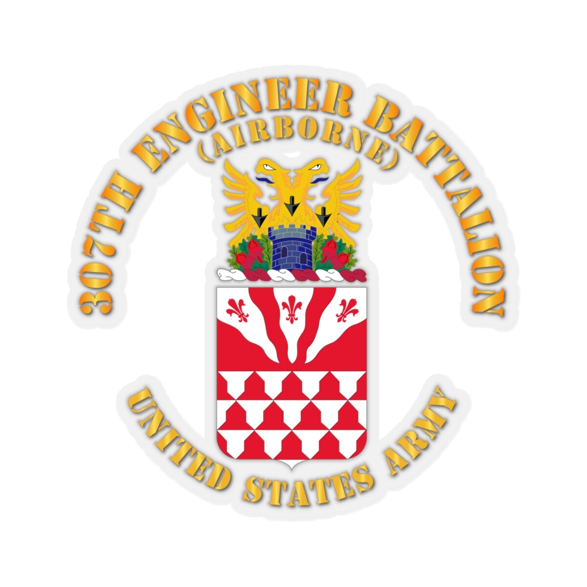 Kiss-Cut Stickers - Army - COA - 307th Engineer Battalion (Airborne) | eBay