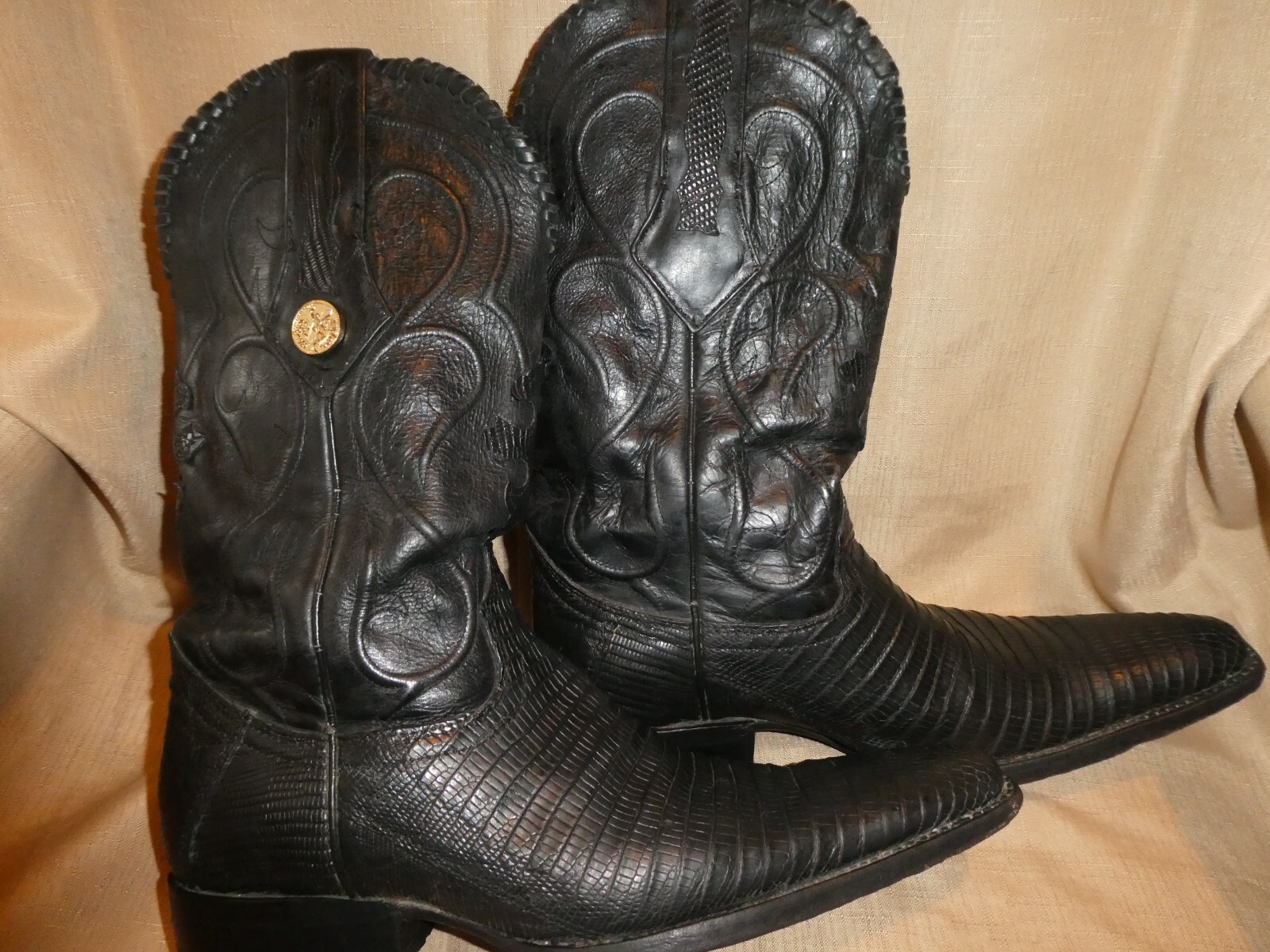 El General 1910 Men's Black Leather Pull-On Cowboy We… - Gem