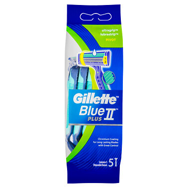 Gillette Blue II Plus Ultra Grip Pivot Disposable Razor 5 Pack | eBay