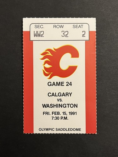 2/15/91 CALGARY FLAMES NHL TICKET STUB vs WASHINGTON CAPITALS - 10 DIFF ...