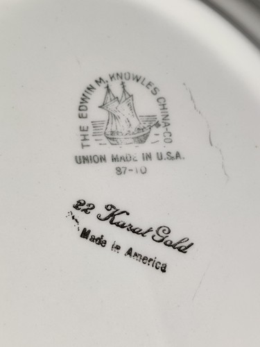 Vintage Edwin Knowles Oval Serving Platter/22 KT Gold Edge/11.50x8.50 ...