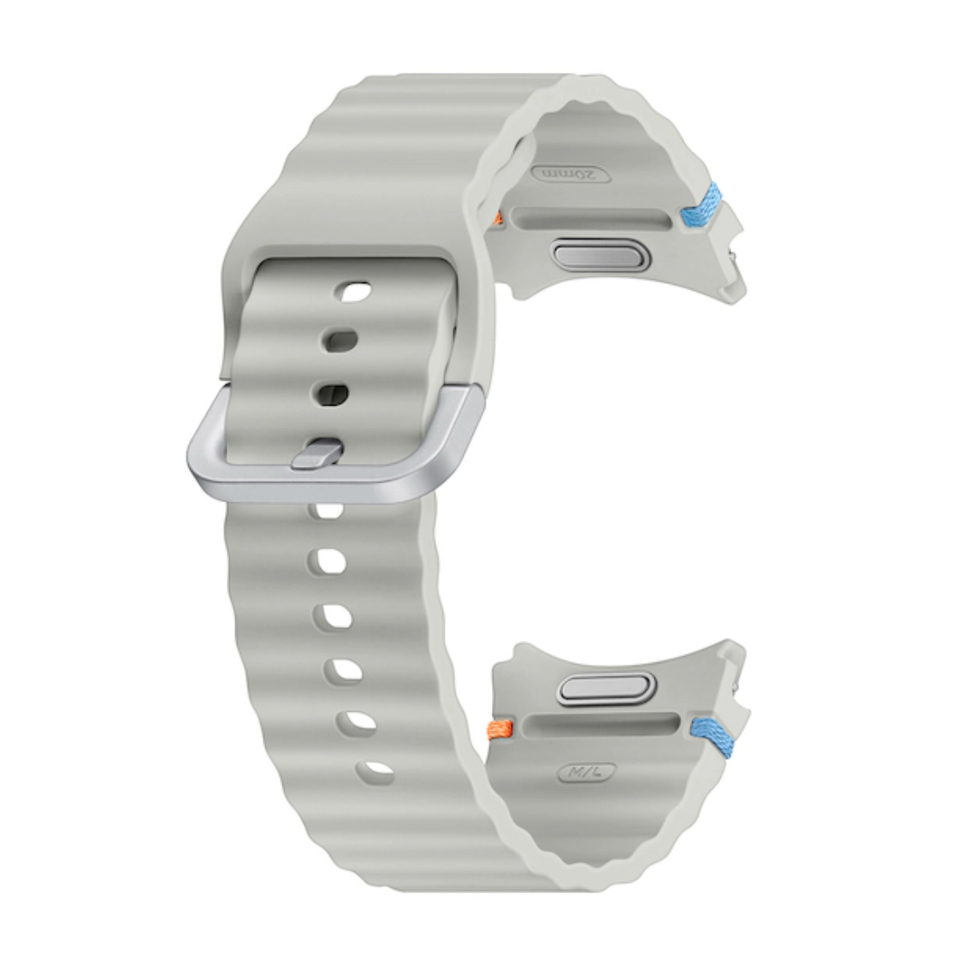 Genuine Samsung Galaxy Watch 7 Sport Band - Ribbed - Black/Silver ...