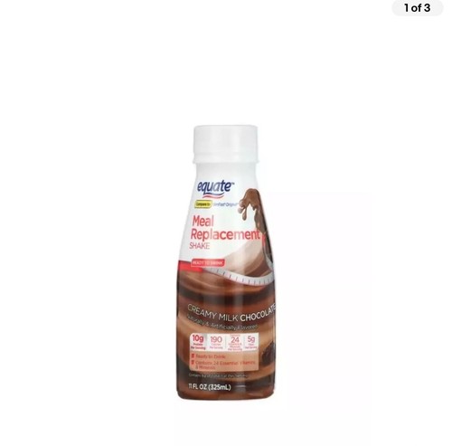 Equate Meal Replacement Shake, Creamy Milk Chocolate, 11.oz, Exp:05/25 ...