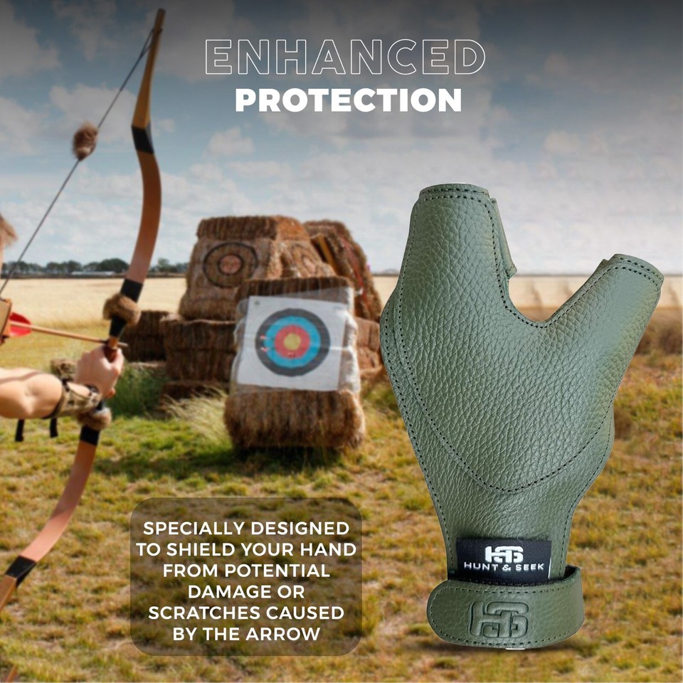 Hunt & Seek Thick Cow Leather Archery Hand Guard Protector Bow Glove | eBay