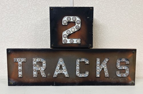 Vtg Railroad TWO 2 TRACKS Train Crossing Reflective Road Sign w/ Eye ...