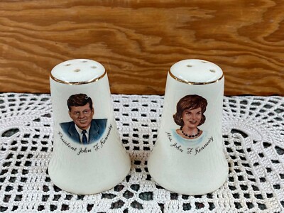 Vintage PRESIDENT John F. Kennedy & Jackie SALT and PEPPER SHAKERS 1960 ...