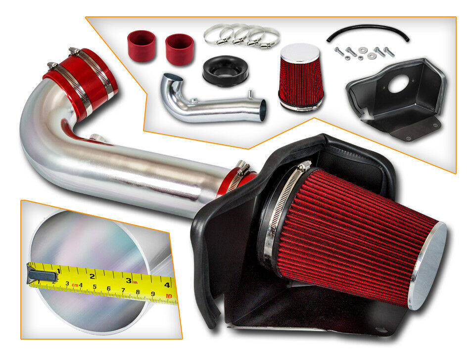 3.5" HEAT SHIELD INTAKE KIT + RED FILTER FOR 11-20 Jeep Cherokee HEMI 5 ...