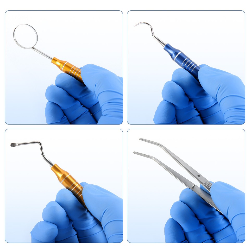 4pcs/set Stainless Steel Dental Tools Kit Teeth Scraper Mouth Mirror ...