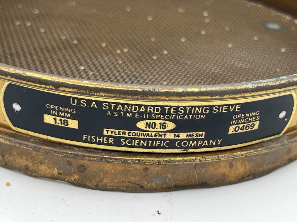 USA Standard Testing Sieve #16 Fisher Scientific 1.18mm Brass | eBay