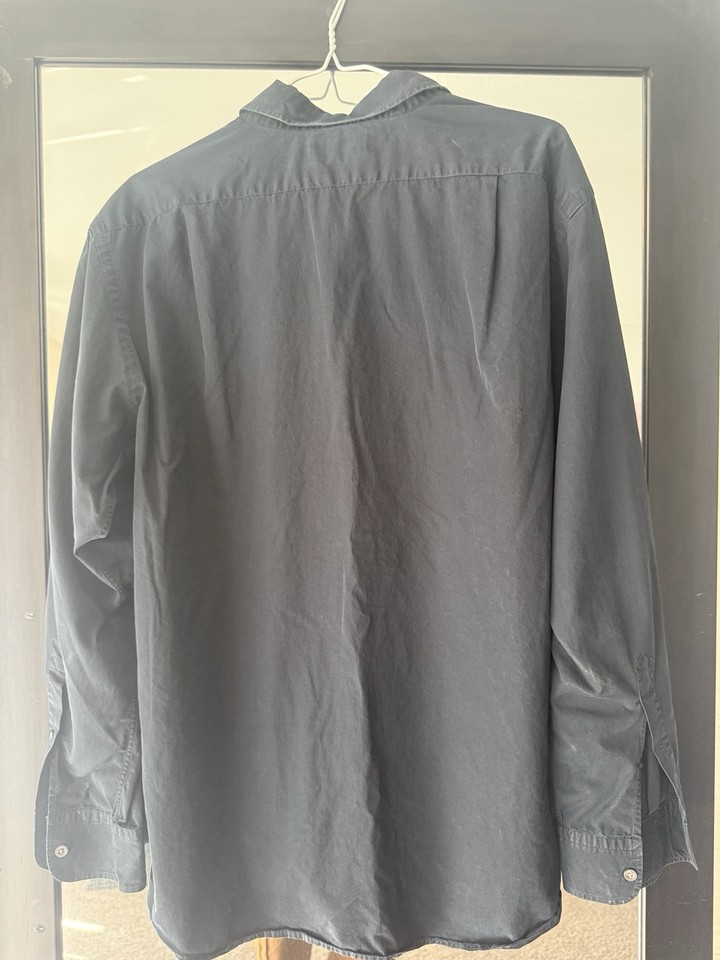 RALPH LAUREN ITALY PURPLE LABEL 100% Cotton Black Long Sleeve Sport ...