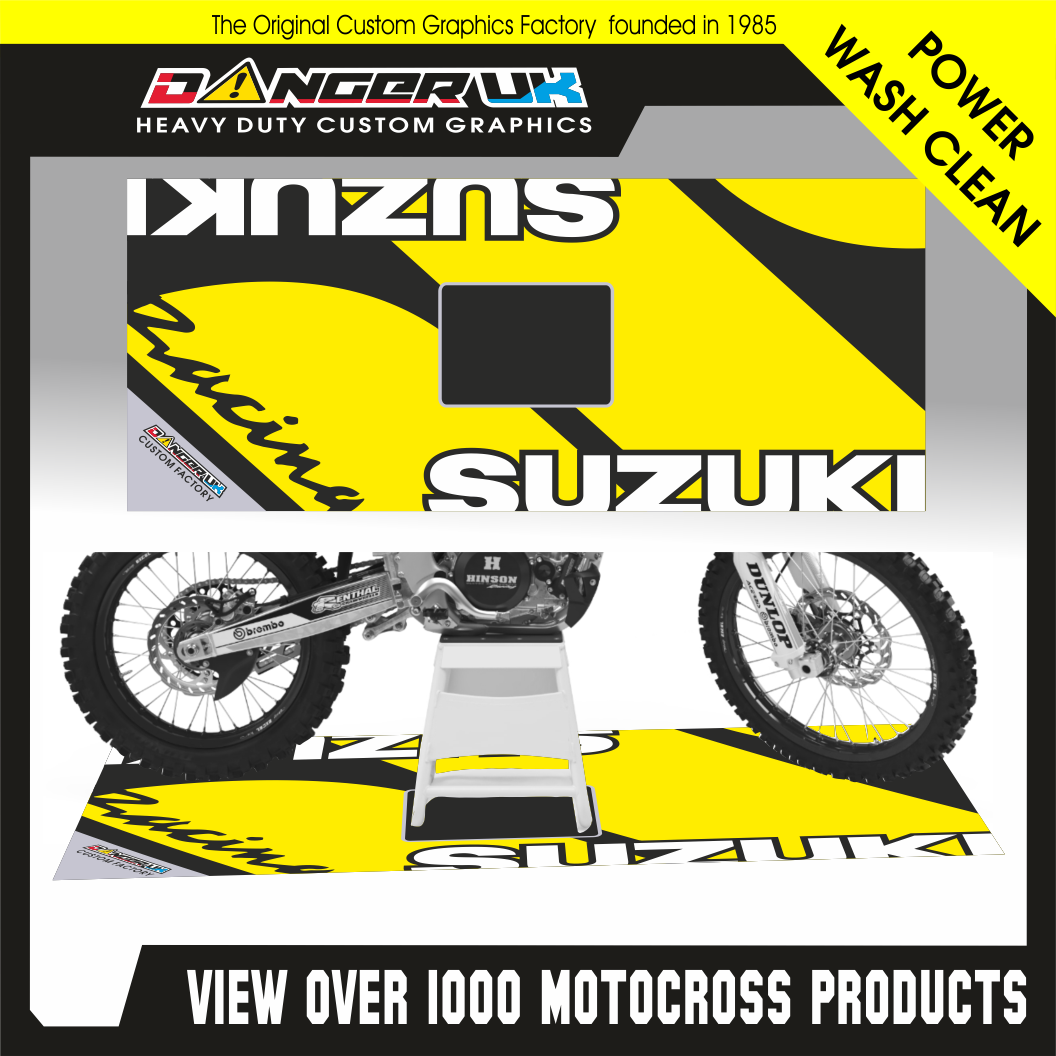 Bike Mat SUZUKI RM RMZ DR DRZ JR RMX MOTOCROSS PITS GARAGE Paddock | eBay