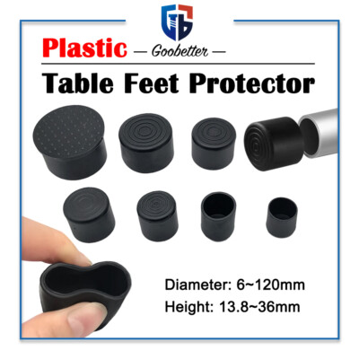 Round PVC Rubber Chair Feet Cap Table Leg End Caps Anti Scratch Floor ...