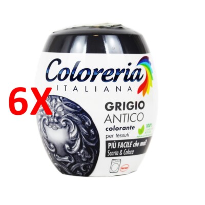 6 X Coloreria Italiana Grigio Antico Colorante Per Tessuti ...