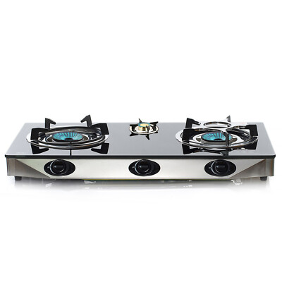 Portable Gas Stove 3 Burner Cooktop Hob Indoor Caravan Cooker LPG 7.8kW ...