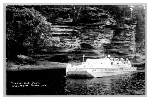 Wisconsin Dells, Turtle and Duck Boat Real Photo Postcard RPPC | eBay