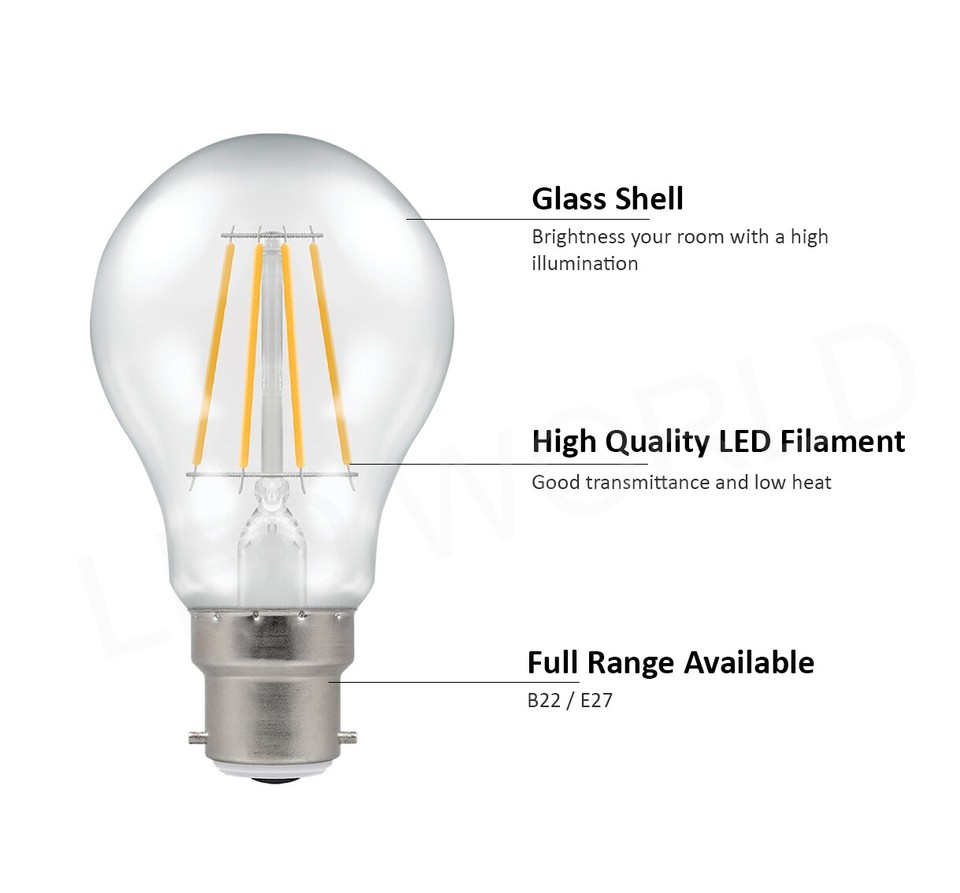 Best LED 6/7W 11W 15W BC B22 Bayonet Screw ES E27 GLS Light Bulb Warm ...