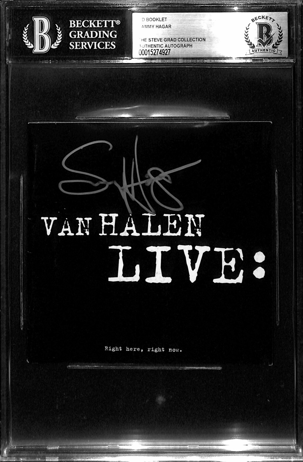 Sammy Hagar Autographed Signed Van Halen LIVE CD Booklet Beckett (Grad ...