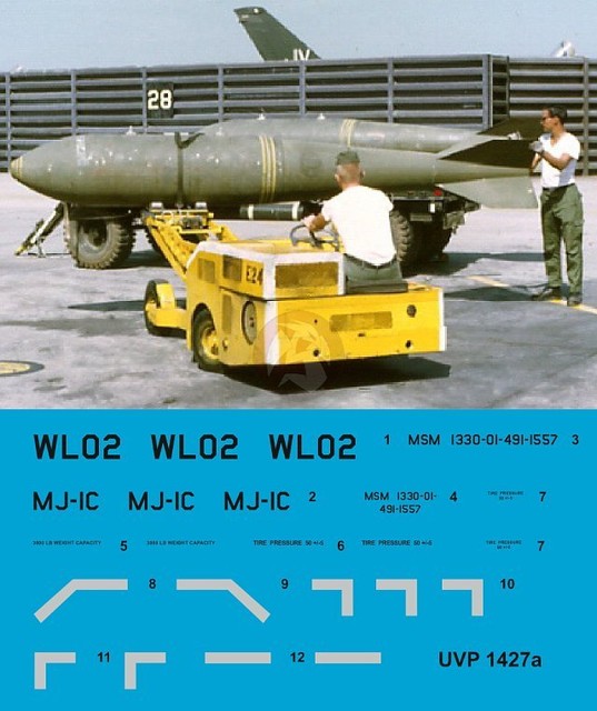 Peddinghaus 1/48 USAF MJ-1 Bomb Loader Markings (Verlinden 1427) Silver ...