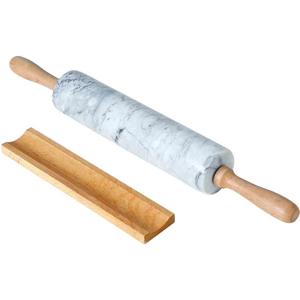 PROFESSIONAL SOLID ROLLING PIN LUXURY NON-STICK MARBLE ROLLING PIN NEW ...
