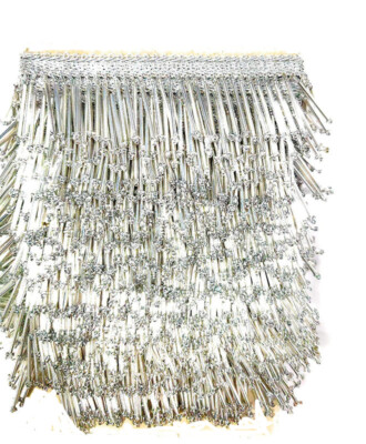 Silver Tassel Latkan Hanging Laces Heavy Pipe Nalki Border for Women ...